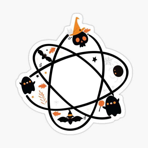 "Halloween Science atome - Scary" Sticker for Sale by ThescienceTee ...