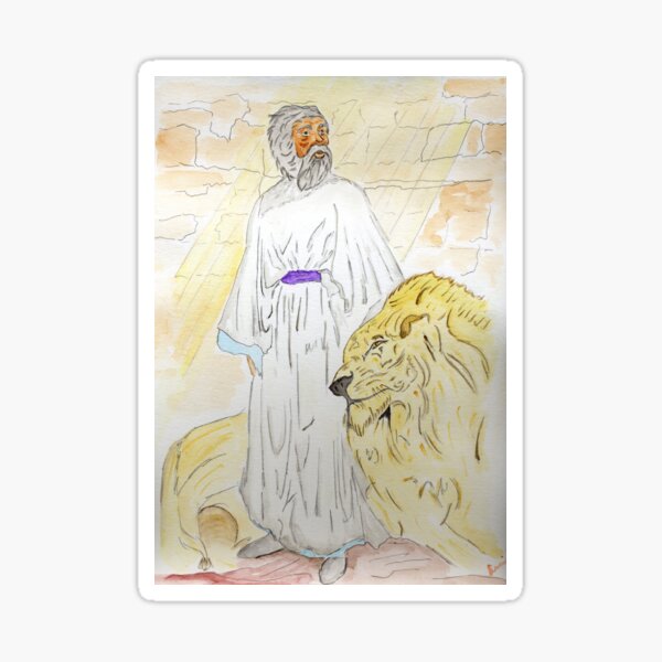 "Daniel and the Lions" Sticker for Sale by AnneG | Redbubble