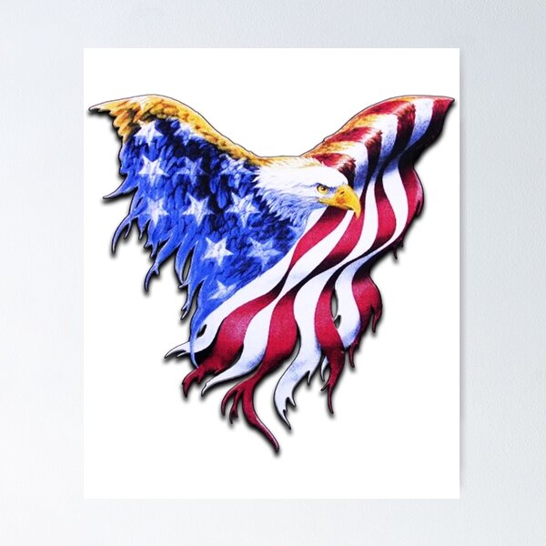 "USA Flag Bald Eagle American Flag" Poster for Sale by JiiGee | Redbubble