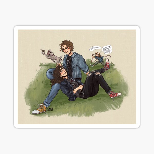 "Dustin and his dads " Sticker for Sale by DisjointedArt | Redbubble