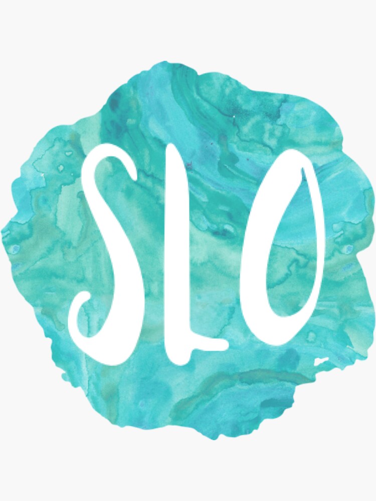 "Blue watercolor SLO logo" Sticker by emmanne03 | Redbubble