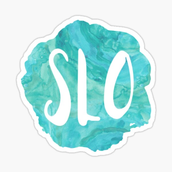 "Blue watercolor SLO logo" Sticker by emmanne03 | Redbubble