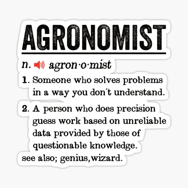 "Agronomist Funny Definition: Agronomy Funny Agronomist Gift" Sticker ...