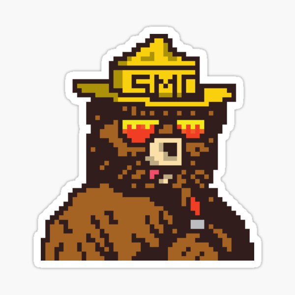 "Pyro Smokey the Bear" Sticker for Sale by thezaps | Redbubble