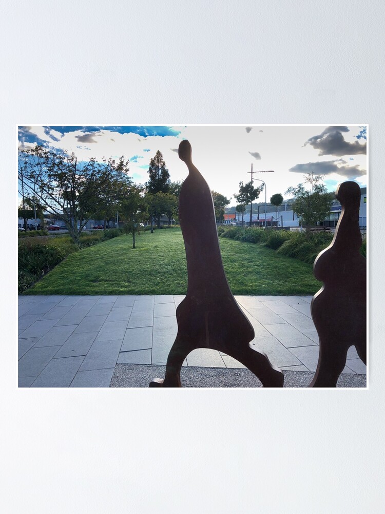 "Bronze People Sculptures Upper Hutt" Poster for Sale by urbanfragments ...