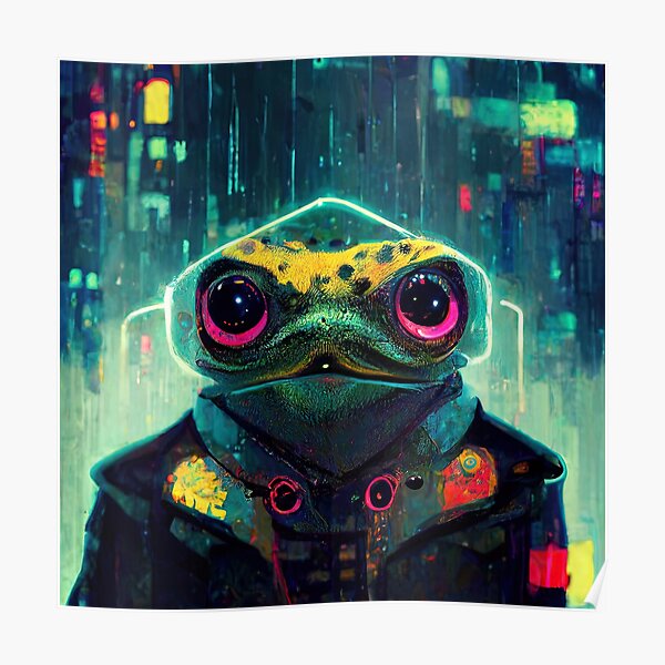 "Cyberpunk Frog #1" Poster for Sale by Jada-Art-Shop | Redbubble