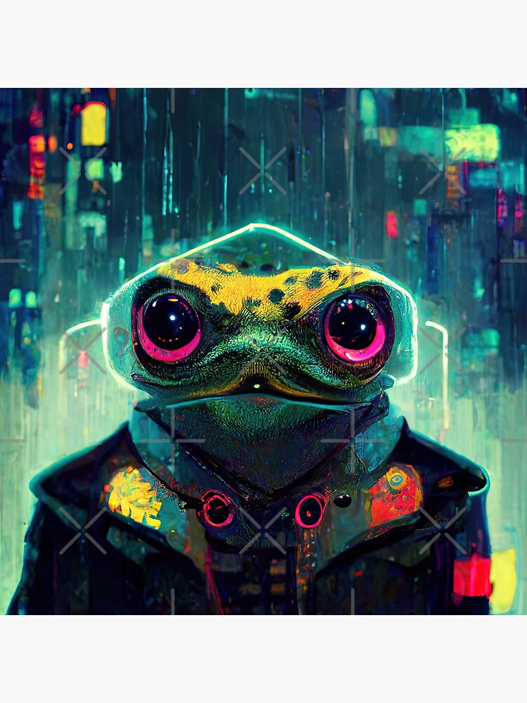 "Cyberpunk Frog #1" Sticker for Sale by Jada-Art-Shop | Redbubble