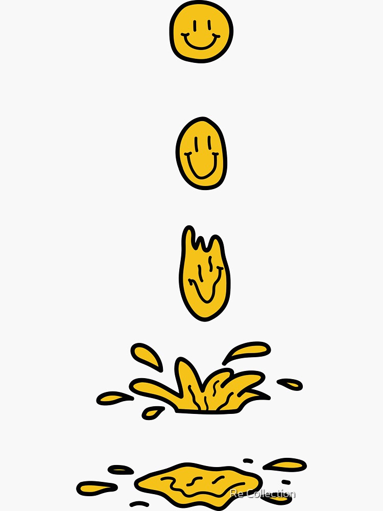 "Smashed Smilling Face" Sticker for Sale by ReeCollection | Redbubble