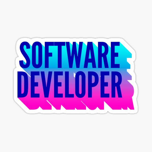 "Software Developer With Long Gradient Shadow" Sticker for Sale by ...