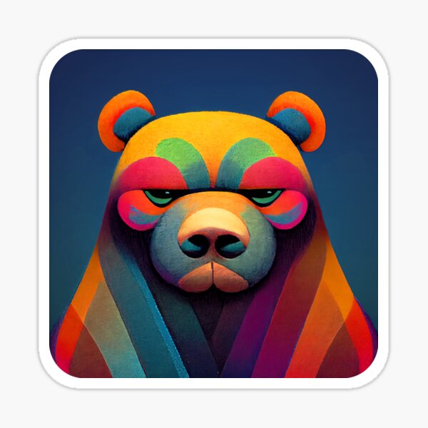 "Grumpy Bear" Sticker for Sale by 6handsdesign | Redbubble