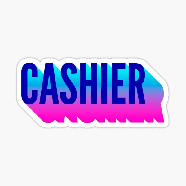 "Cashier With Long Gradient Shadow" Sticker for Sale by SVPOD | Redbubble