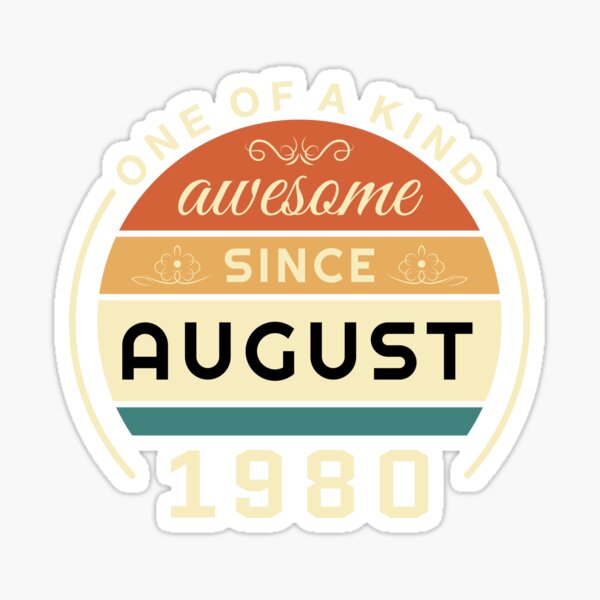"Vintage August 1980 badge" Sticker for Sale by Palteeshop | Redbubble