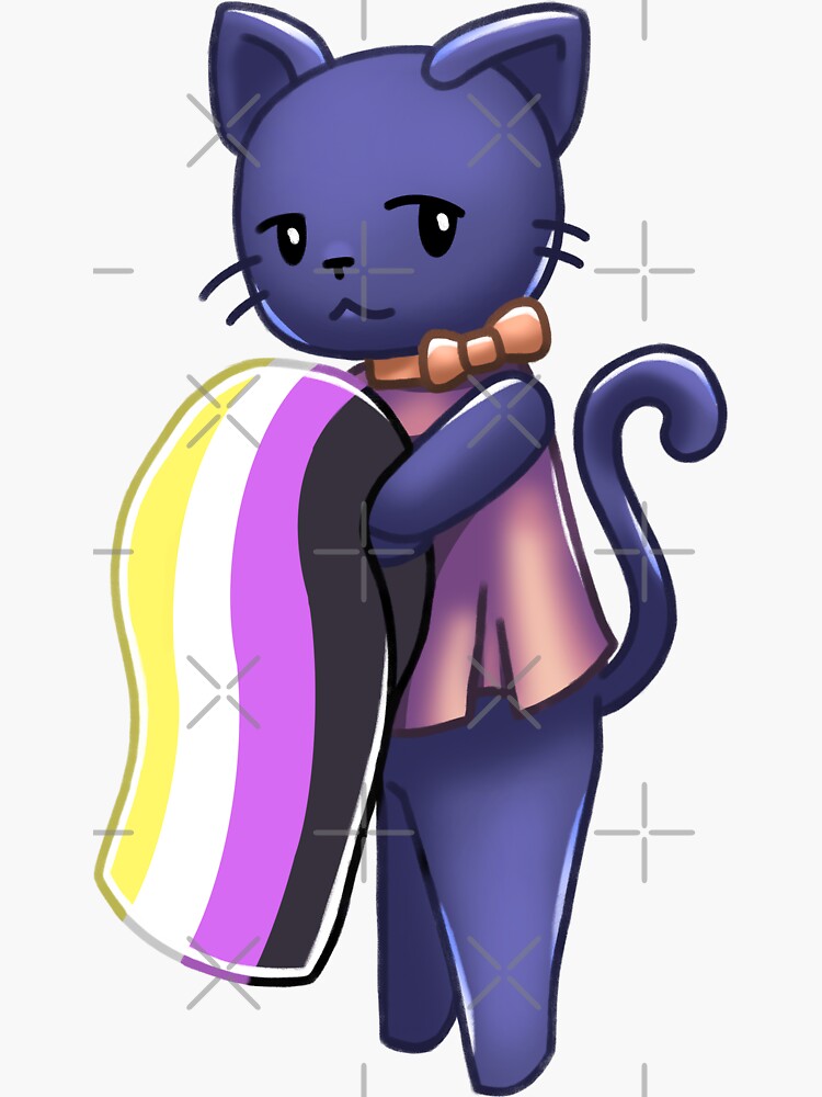 "Pride Cat - Non-binary Pride Flag" Sticker for Sale by Akiesa | Redbubble