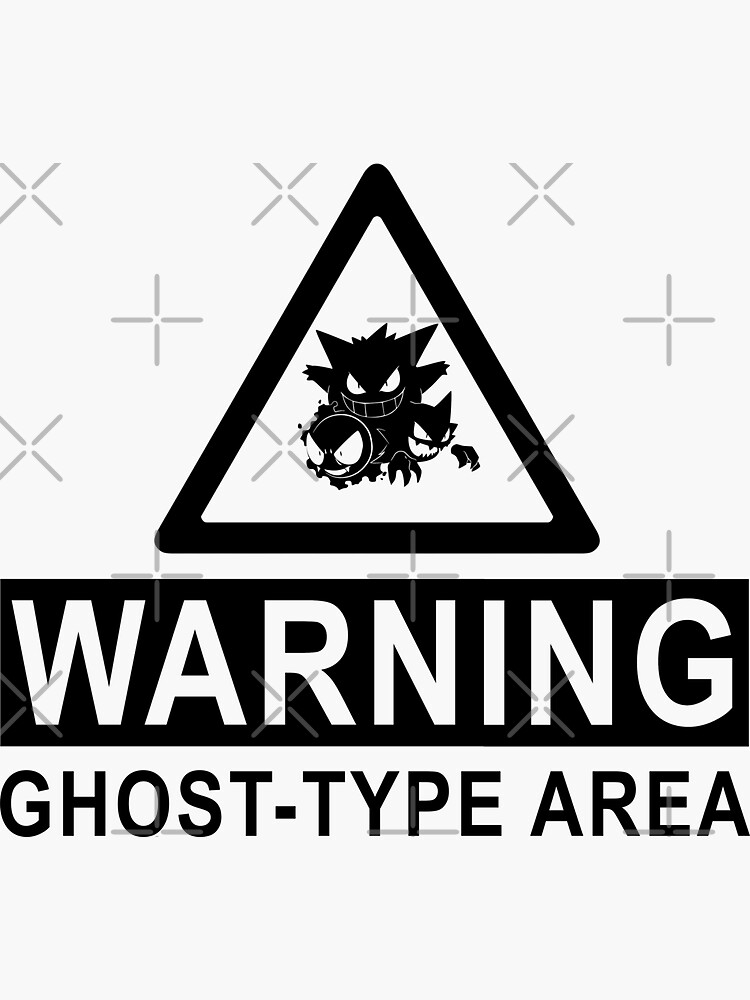 "Warning Ghost Type Area" Sticker for Sale by scene-welove | Redbubble