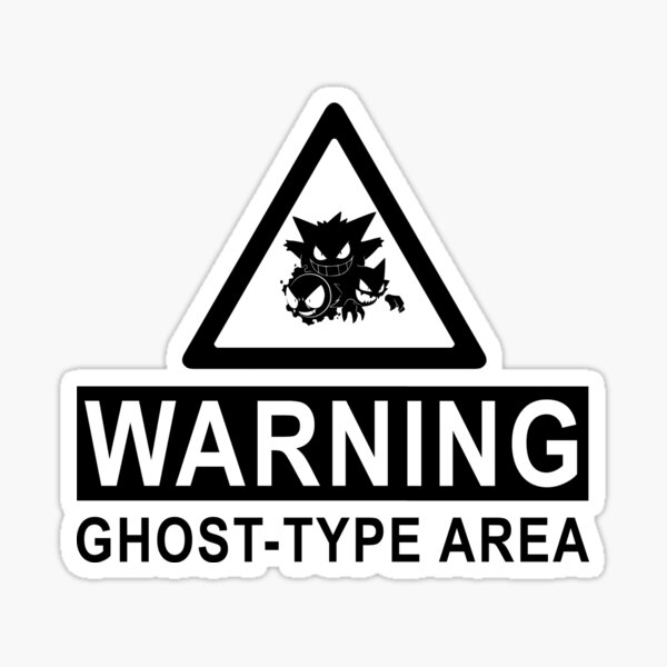 "Warning Ghost Type Area" Sticker for Sale by scene-welove | Redbubble