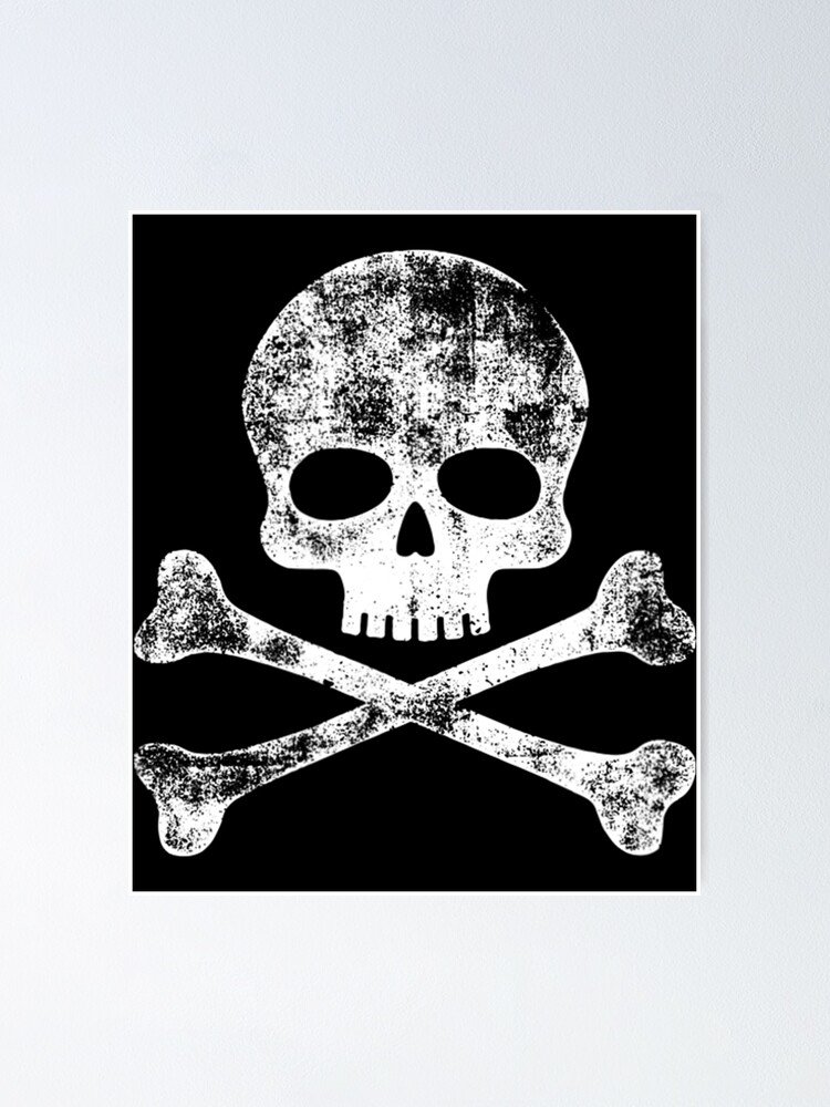 "Skull Crossbones Skeleton Jolly Roger" Poster for Sale by ...