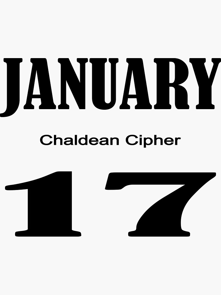 "January Chaldean Cipher 17" Sticker for Sale by Scrambledwords | Redbubble