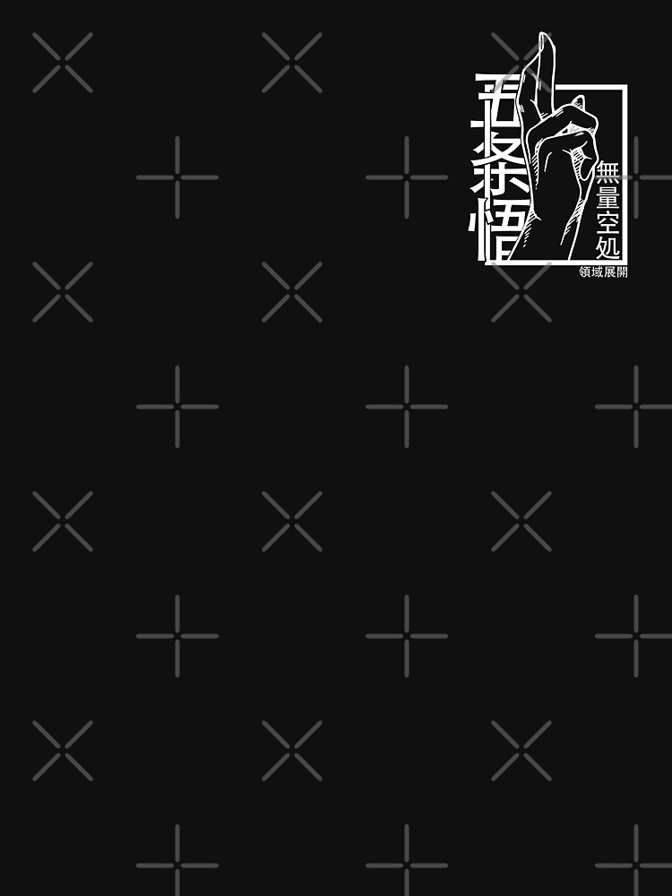 "satoru gojo domain expansion white lineart minimalist print" T-shirt ...