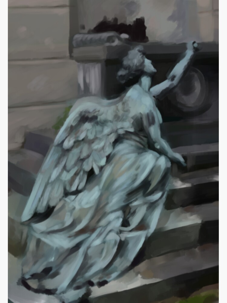 "Angel Statue Digital Painting" Sticker for Sale by ZerdaVulpes | Redbubble