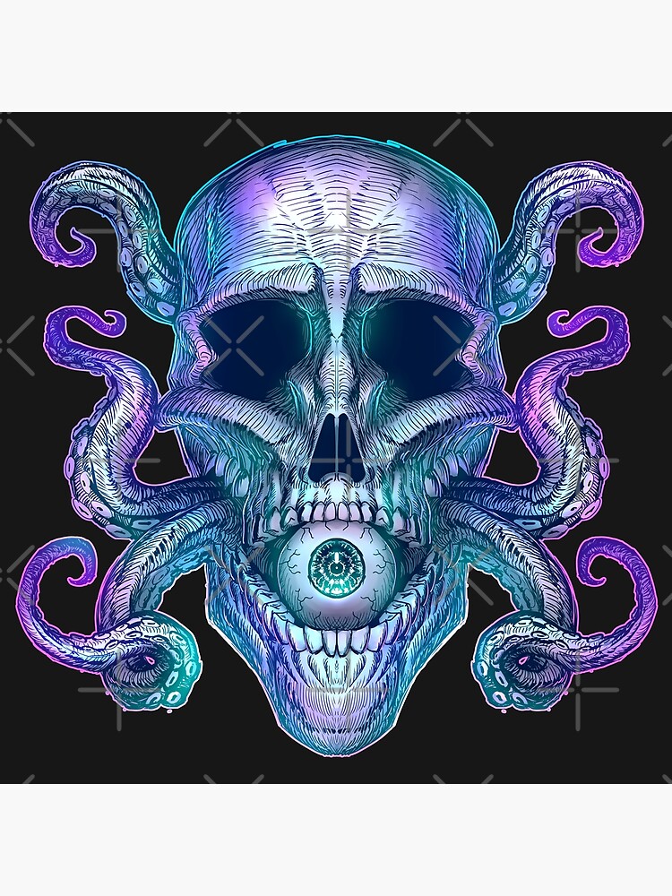 "Eldritch Skull Portrait Synthwave" Poster for Sale by sommy-sombrero ...
