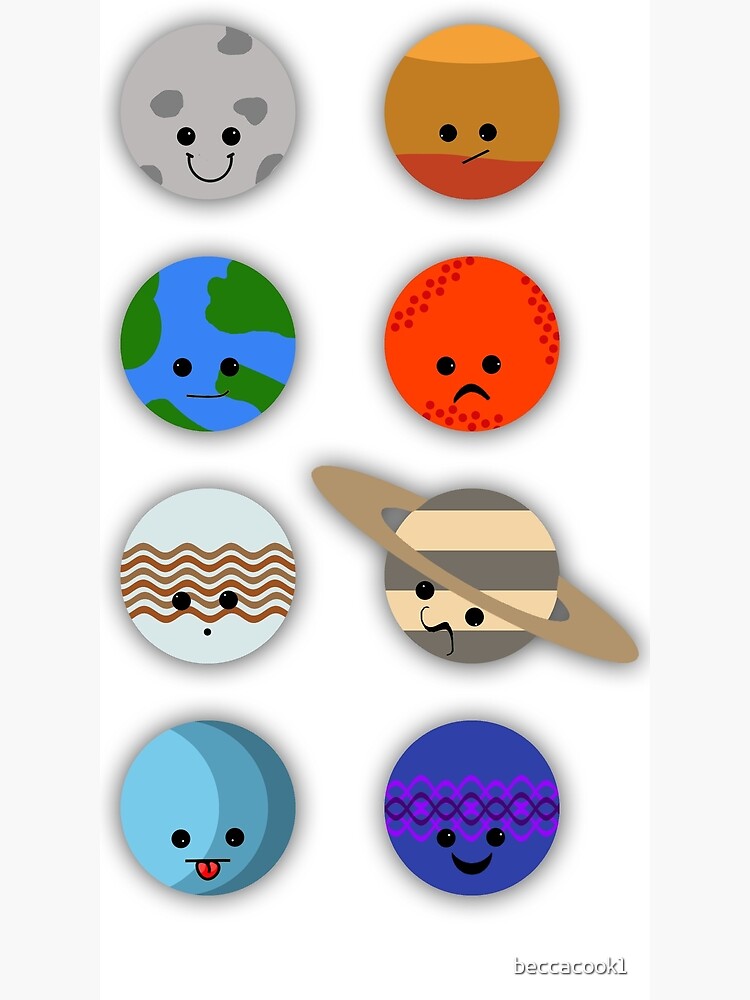 "Cute Planets Solar System" Poster for Sale by beccacook1 | Redbubble
