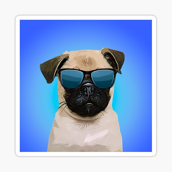 "Summer Pug" Sticker for Sale by lartdesigns | Redbubble
