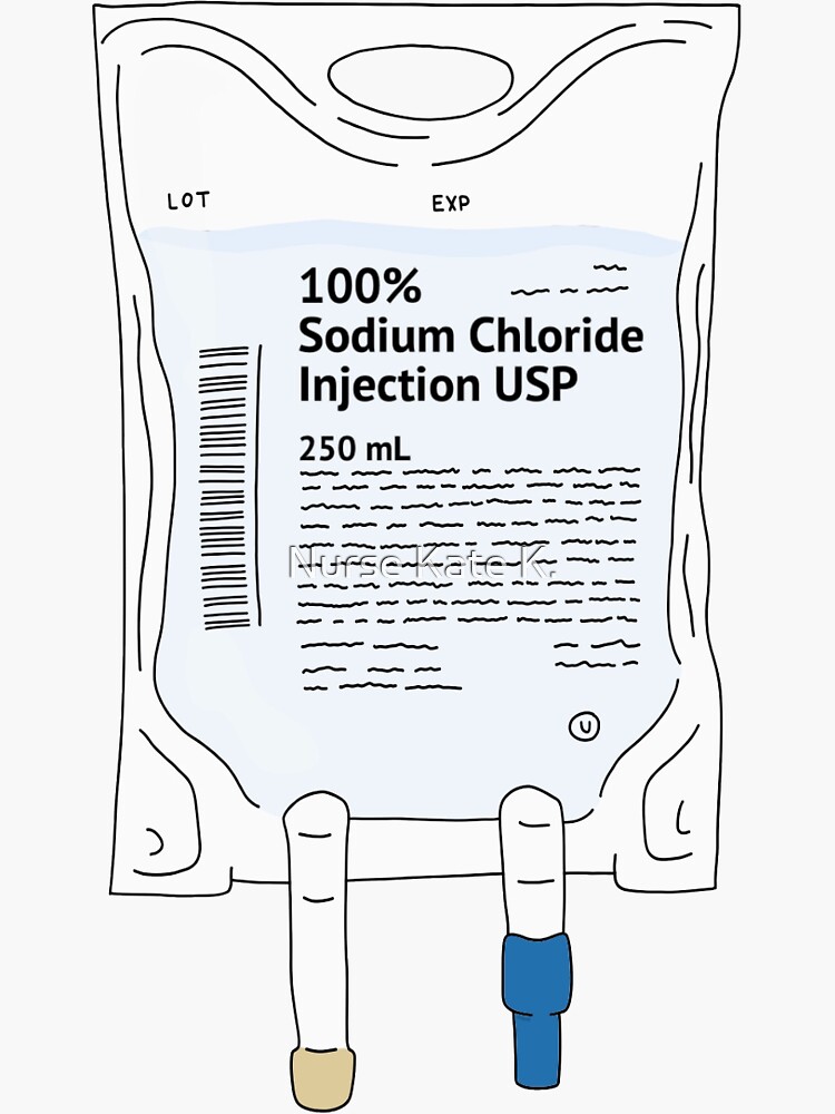 "Normal Saline Bolus" Sticker for Sale by ilovewatercolor | Redbubble