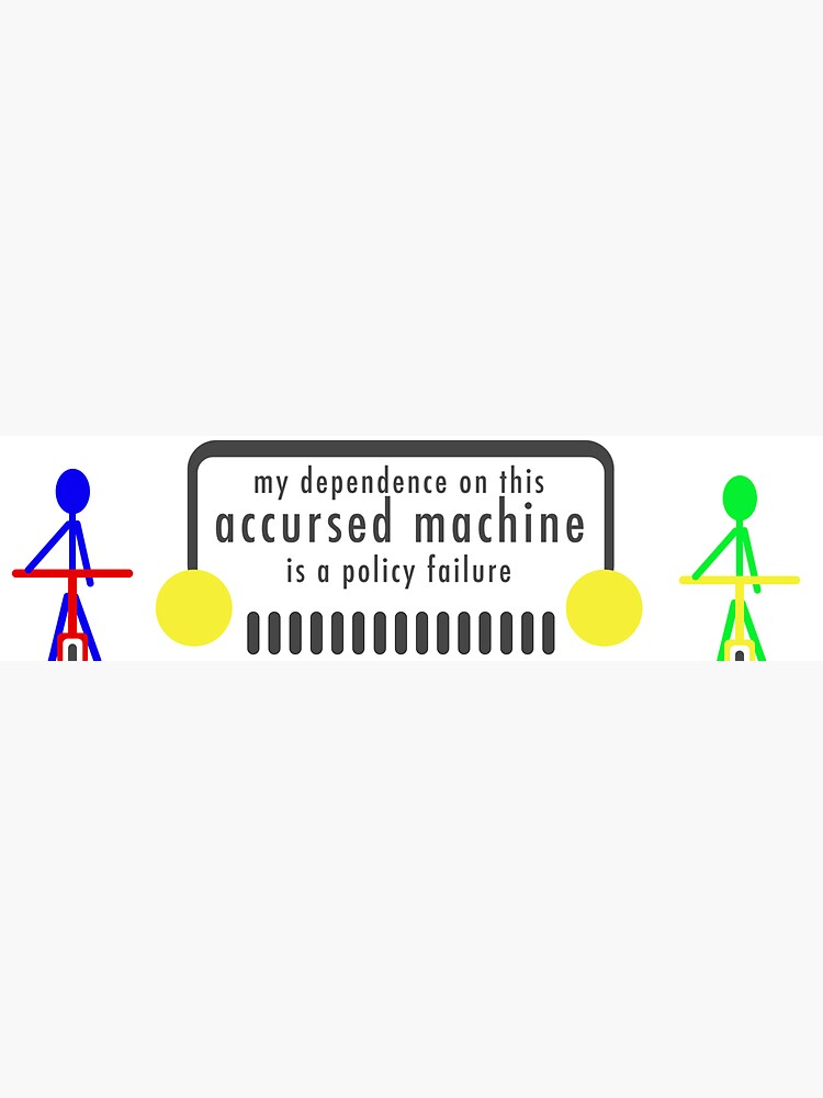 "Accursed Machine- white background" Sticker for Sale by ewashbear ...