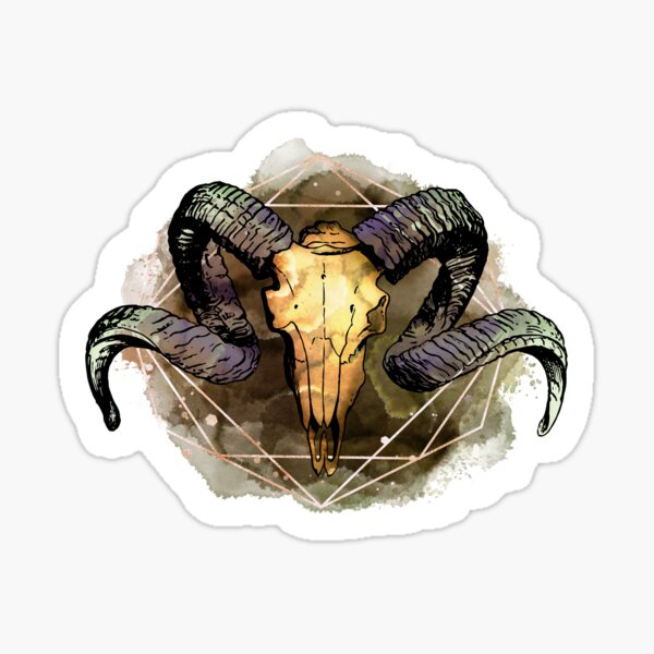 "Ram Skull" Sticker for Sale by redfeatherone | Redbubble