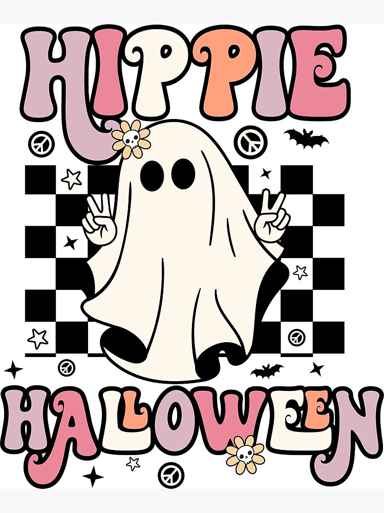 "Retro Hippie Halloween, Boho Ghost" Poster for Sale by rayneehayes ...
