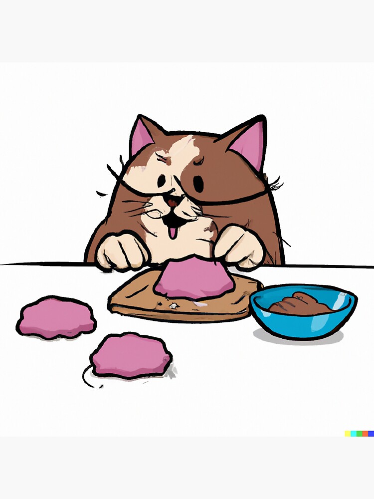 "Cat making biscuits created with AI" Sticker for Sale by DalleArt ...