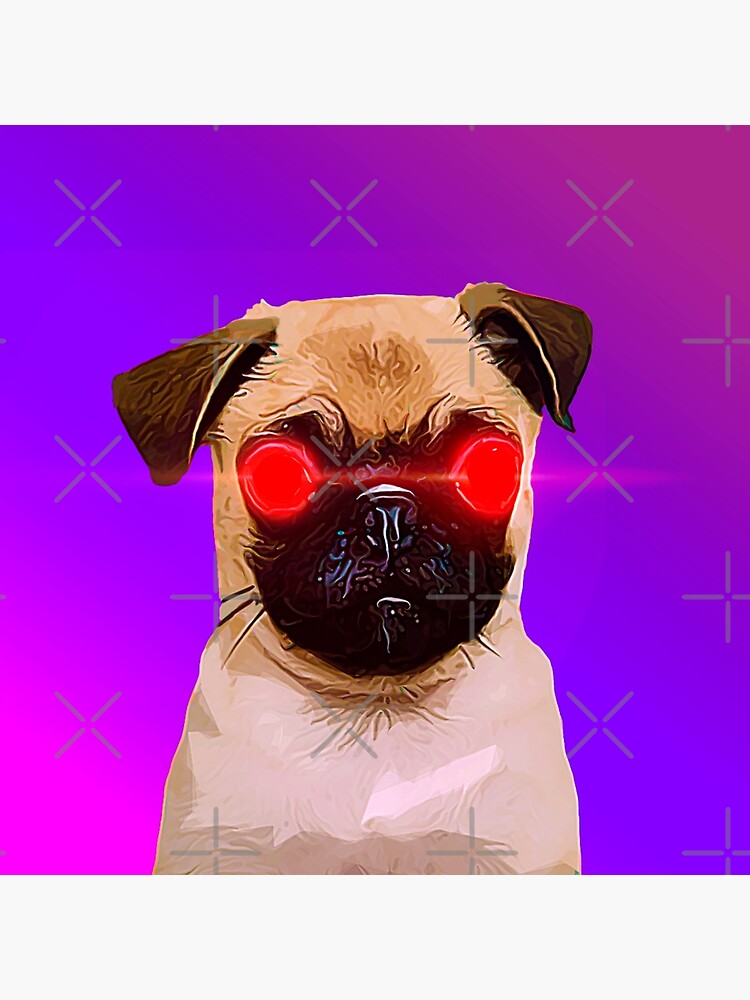 "Red Eye Pug" Poster for Sale by lartdesigns | Redbubble