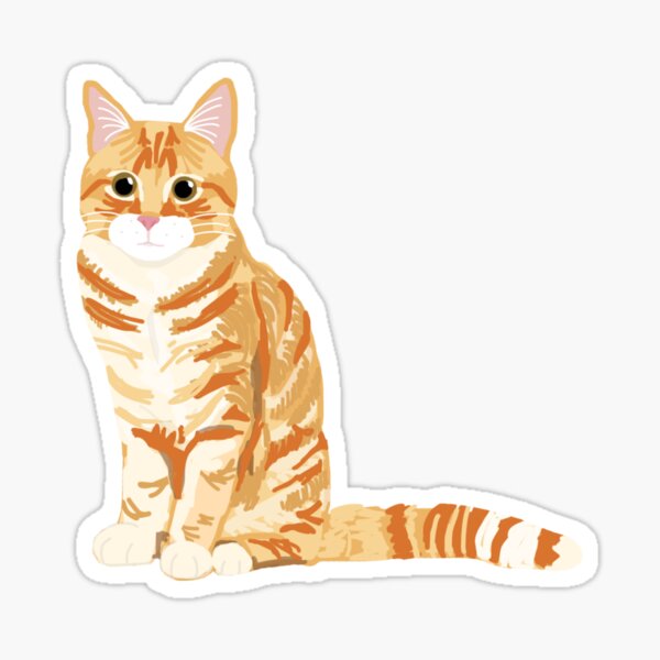 "Ginger Tabby Cat " Sticker for Sale by HarriHeinrich | Redbubble