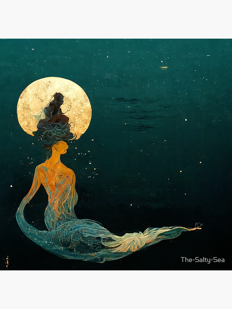 "Mermaid Moon" Sticker for Sale by The-Salty-Sea | Redbubble