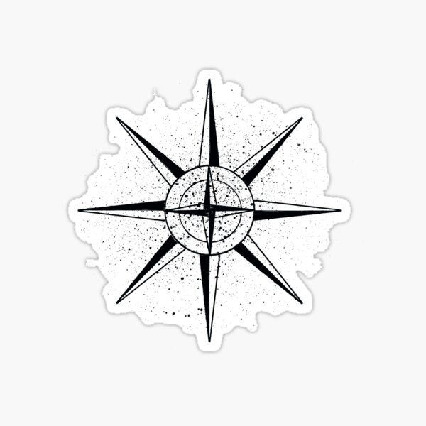 "Northern star black and white" Sticker for Sale by LouiseRossArt ...