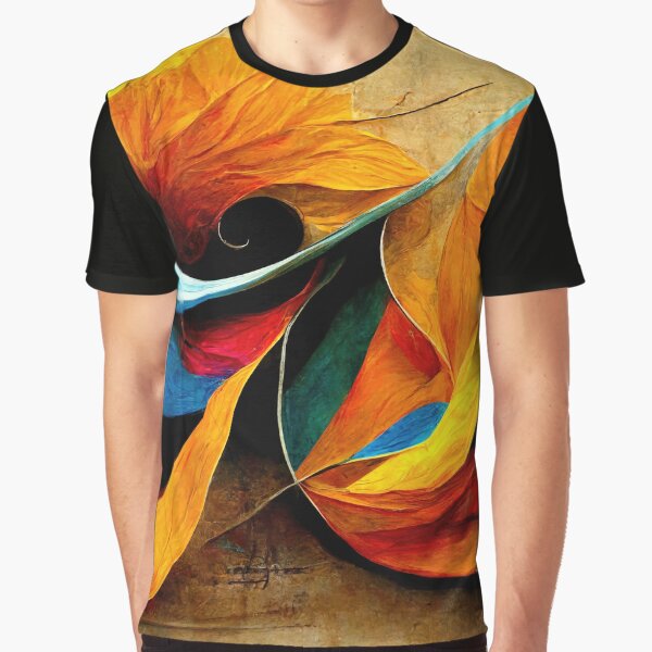"AI Art Gallery™ - Abstract AI Art: Folds of Colors" T-shirt for Sale ...