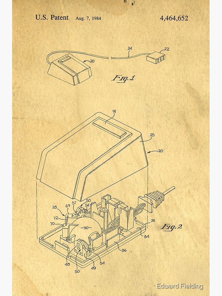 "Early Computer Mouse Patent 1984" Poster by peanutroaster | Redbubble