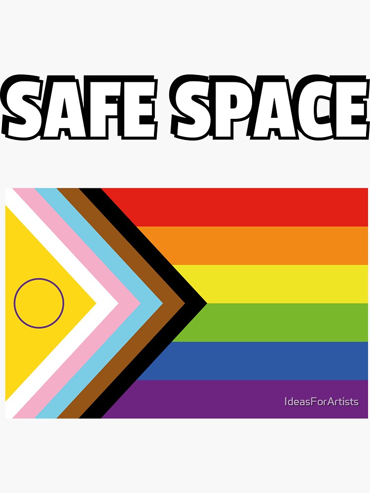 "Intersex Inclusive Pride Progress Pride Flag - SAFE SPACE" Sticker for ...