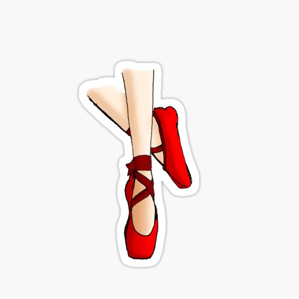 "Woman Dancing in Red Ballet Shoes" Sticker for Sale by FutureCloset ...