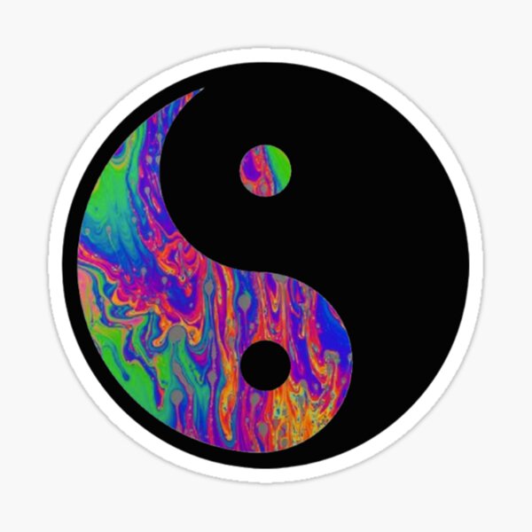 "Oil Slick Trippy Yin Yan " Sticker for Sale by ElkeKlemm | Redbubble