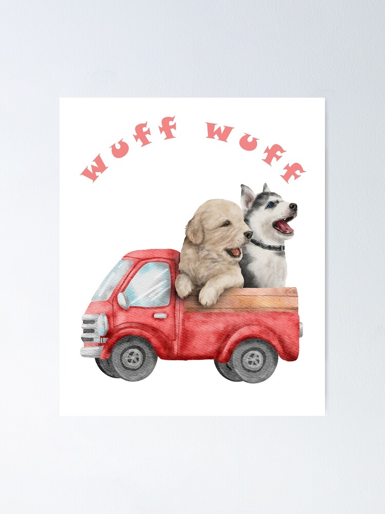 "wuff wuff dogs" Poster for Sale by PRINYOS | Redbubble