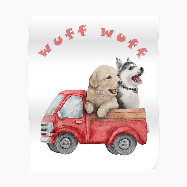 "wuff wuff dogs" Poster for Sale by PRINYOS | Redbubble