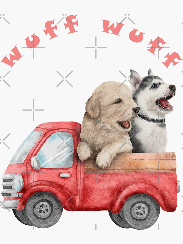 "wuff wuff dogs" Sticker for Sale by PRINYOS | Redbubble
