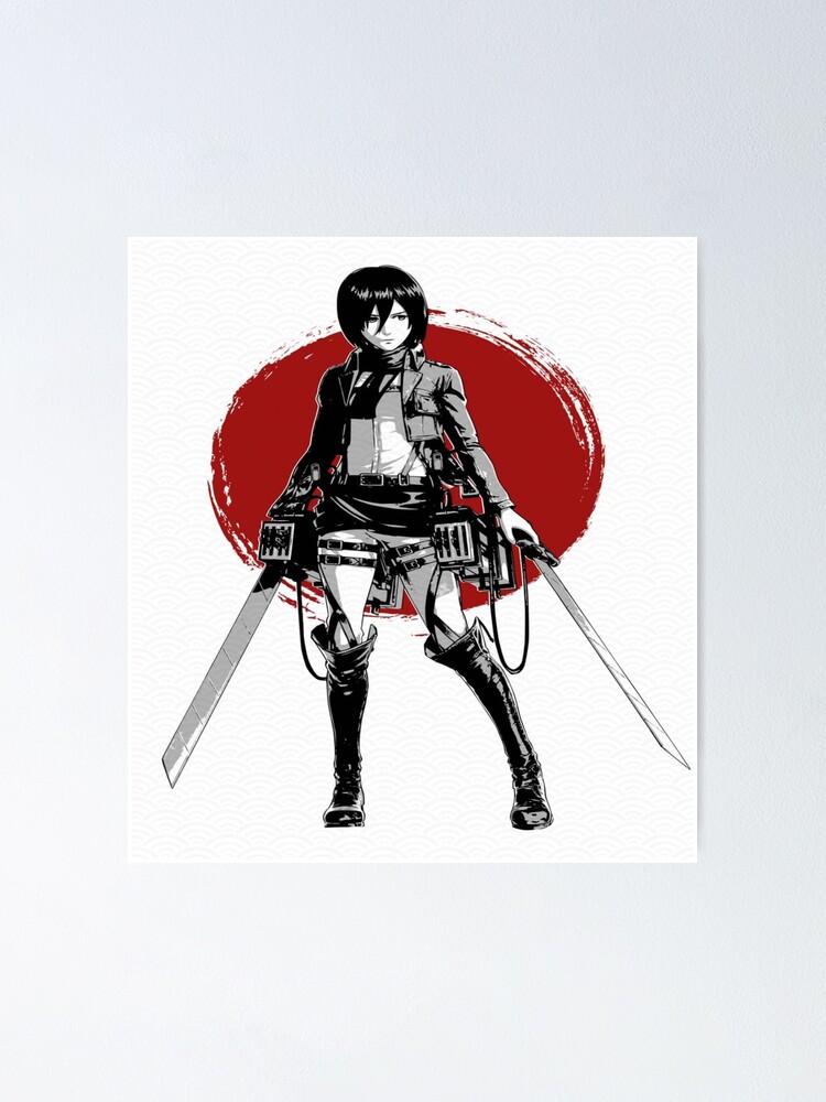 "Attack On Titan Mikasa Ackerman" Poster for Sale by Jeefart | Redbubble