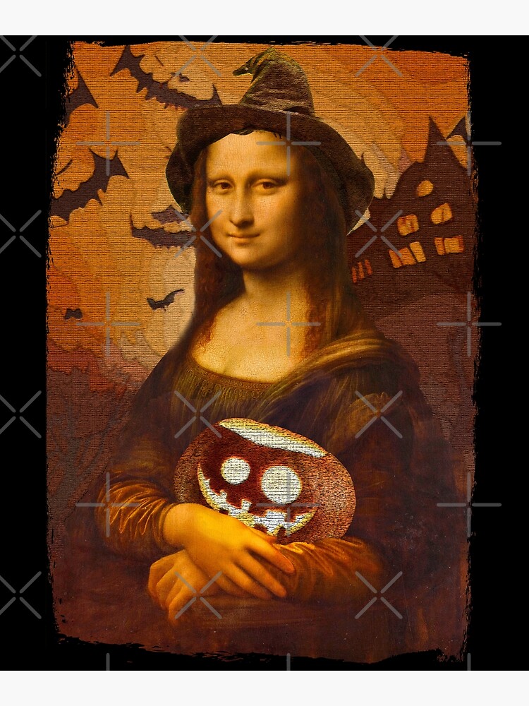 "Mona Lisa Halloween, Mona Lisa with Pumpkin Funny Art Lover" Greeting ...