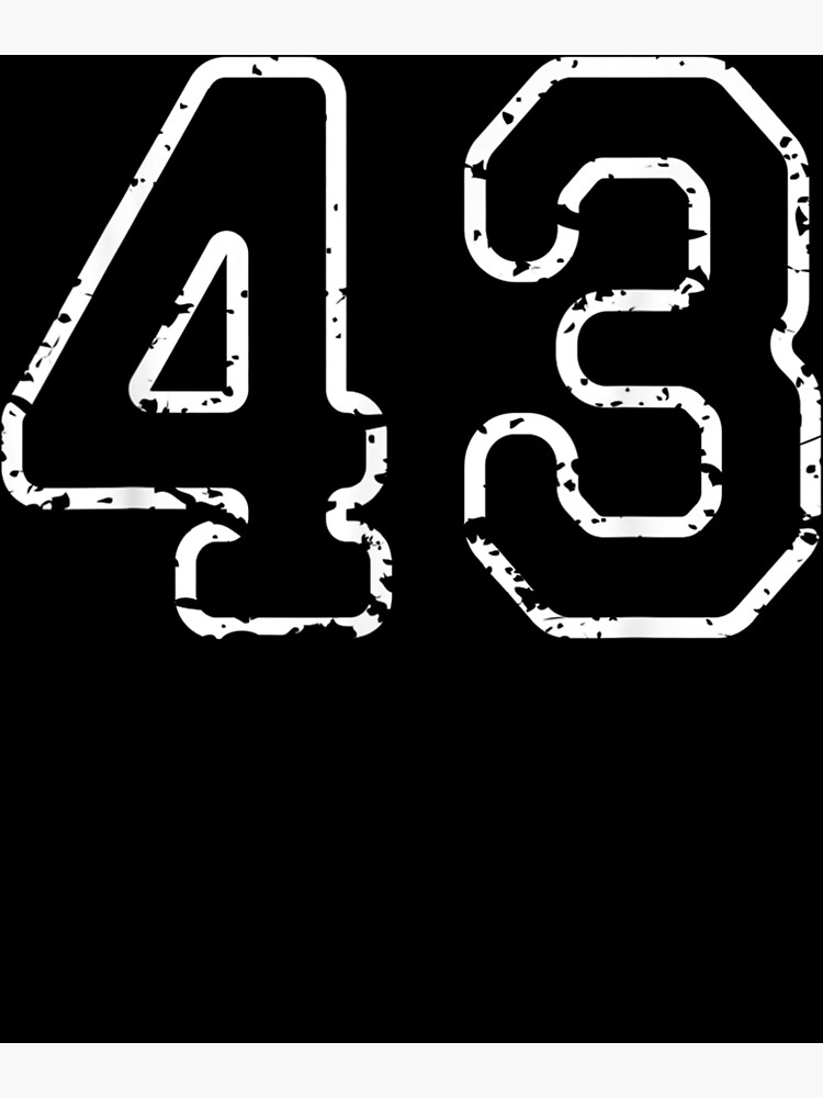 Lámina fotográfica «Número 43 Camiseta deportiva Cumpleaños Edad Número ...