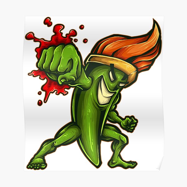 "Chili Pepper Fighter" Poster for Sale by Gonkpoke | Redbubble
