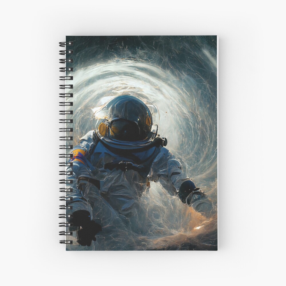 "Astronaut Falling Into a Space Vortex Midjourney " Spiral Notebook for ...