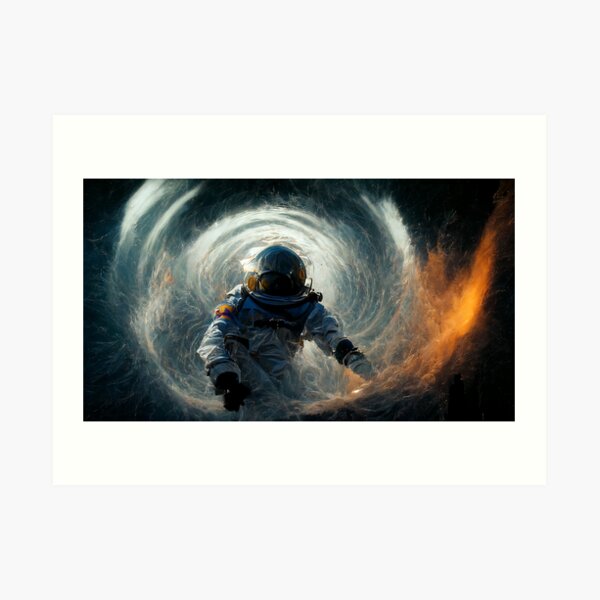 "Astronaut Falling Into a Space Vortex Midjourney " Art Print for Sale ...