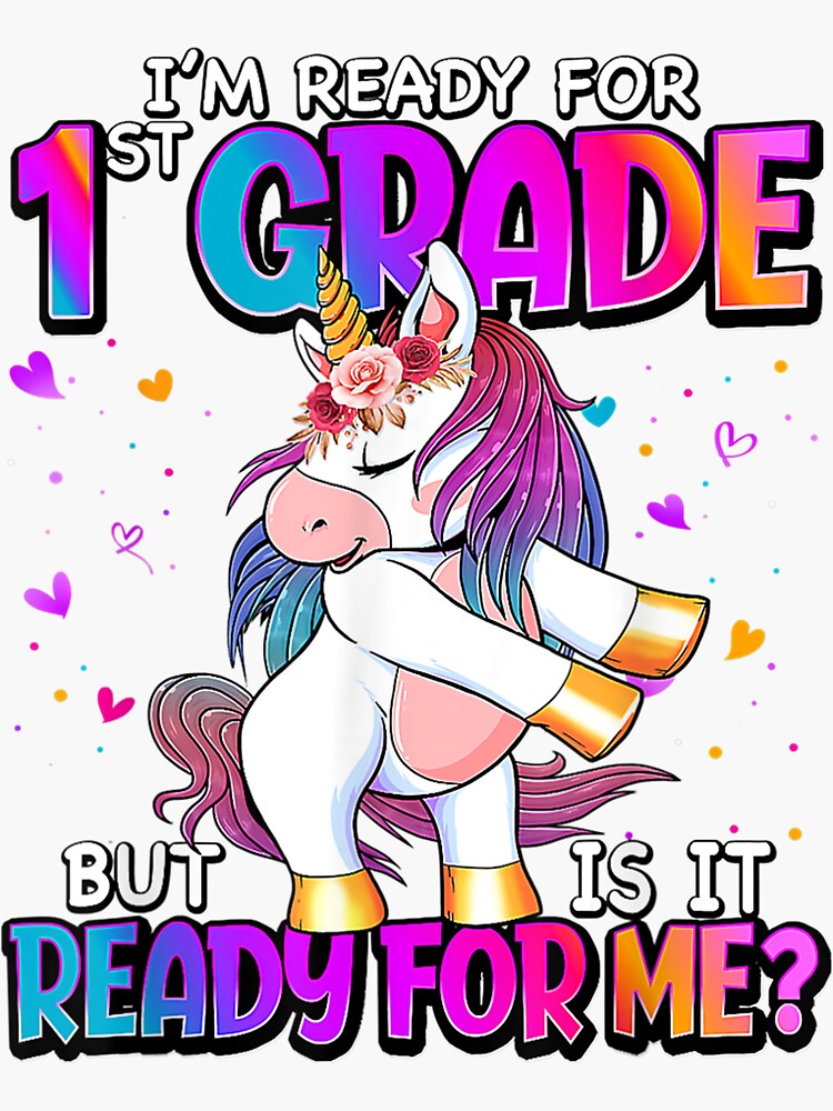 Pegatina «Estoy listo para el regreso a la escuela de 1.er grado Niñas ...